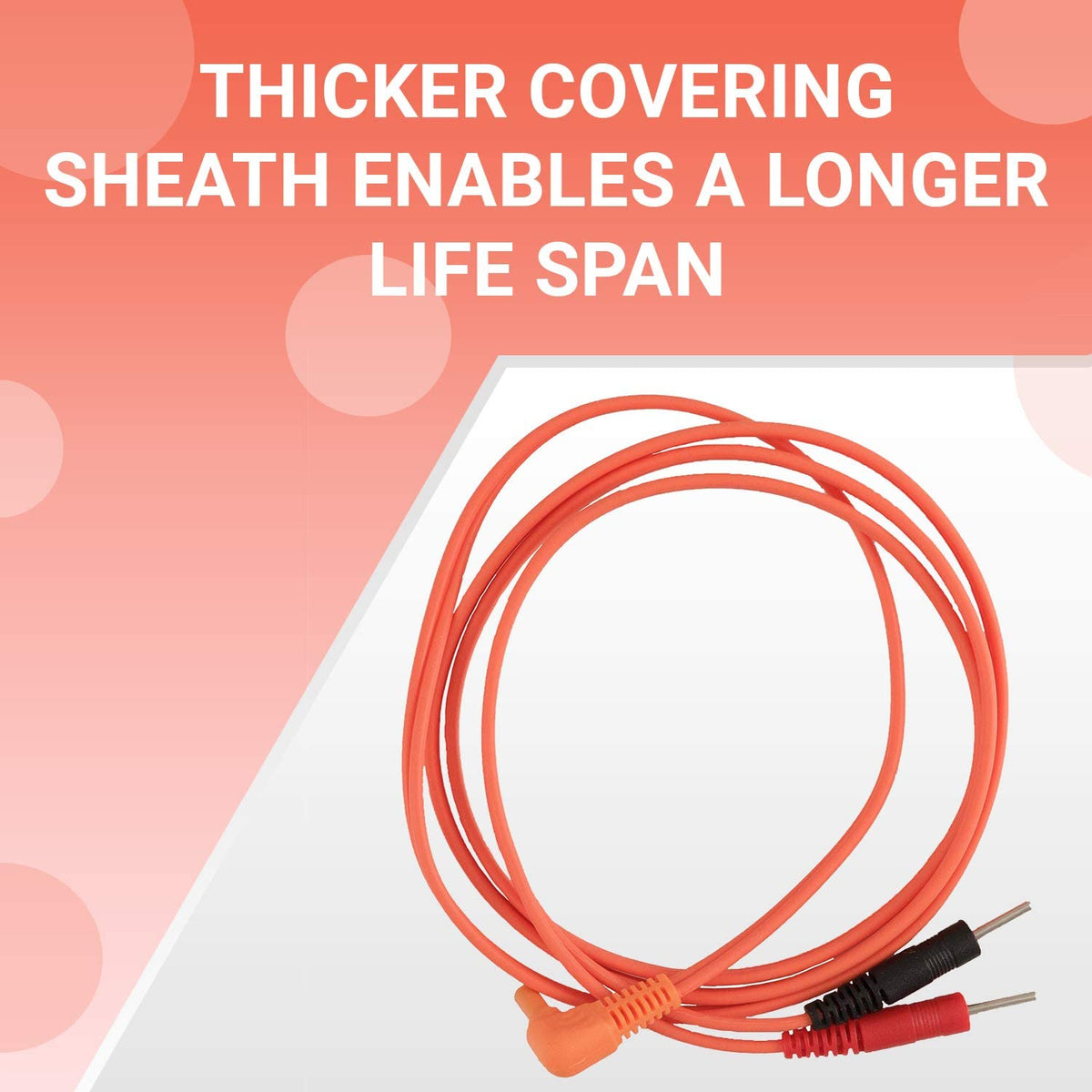 2-Pack 4ft Tiger Lead Wires for TENS & EMS Units - Durable Cables